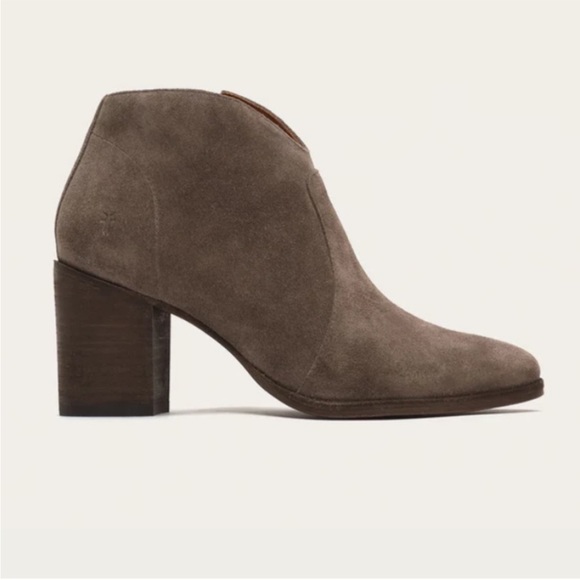 Frye | Shoes | Frye Grey Suede Nora Zip Short Ankle Booties Boots ...